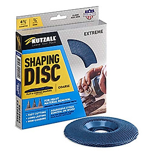Kutzall Extreme Shaping Disc - Coarse, 4-1⁄2" (114.3mm) Diameter X 7⁄8" (22.2mm) Bore - Woodworking Angle Grinder Attachment for DeWalt, Bosch, Milwaukee, Makita. Abrasive Tungsten Carbide, SD412X90