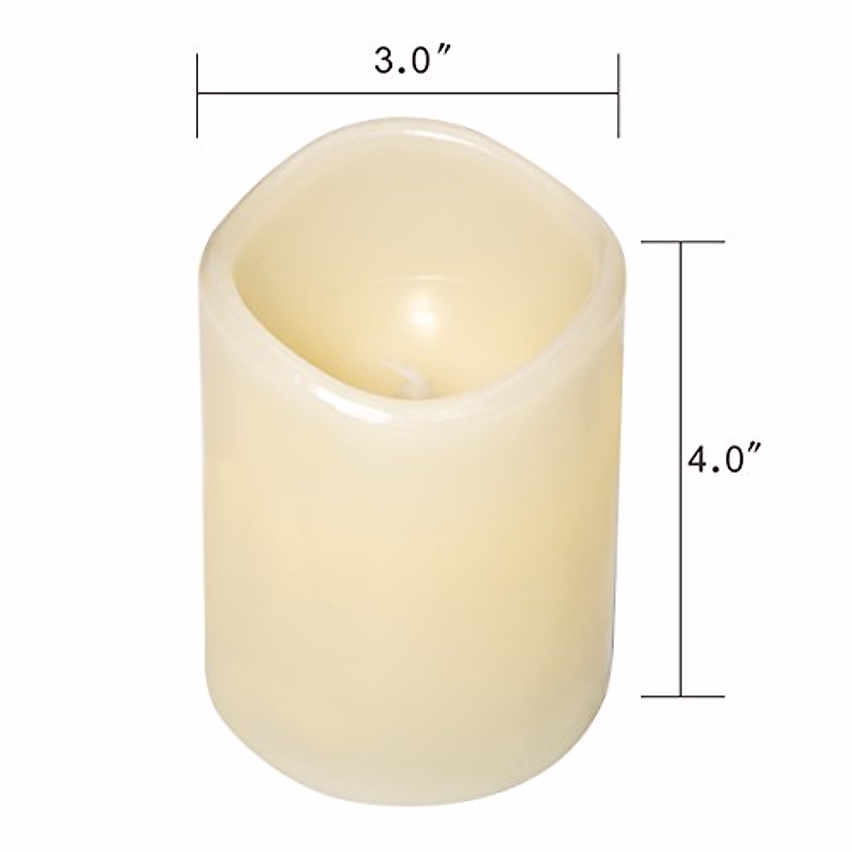 Enpornk Set of 12 Flameless Candles Battery Operated LED Pillar Real Wax Electric Unscented Fake Candles with Remote Control Cycling 24 Hours Timer, Ivory Color (D:3" x H:4")