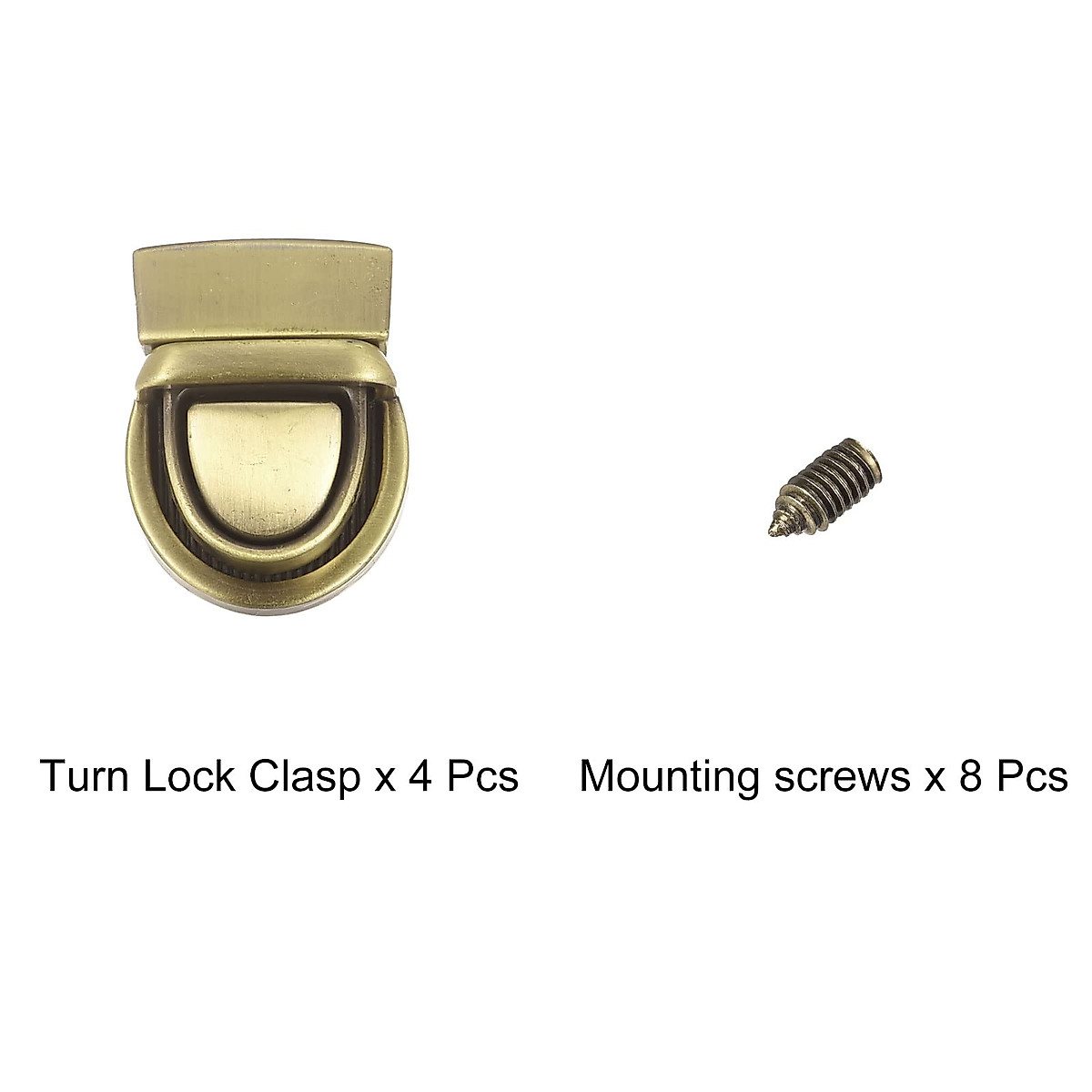 uxcell Turn Lock Clasp, 28mm x 22mm Zinc Alloy Purse Thumb Lock Bag Press Closure Buckle for DIY Handbag Wallet Crafts Making 4Pcs(Bronze Tone)