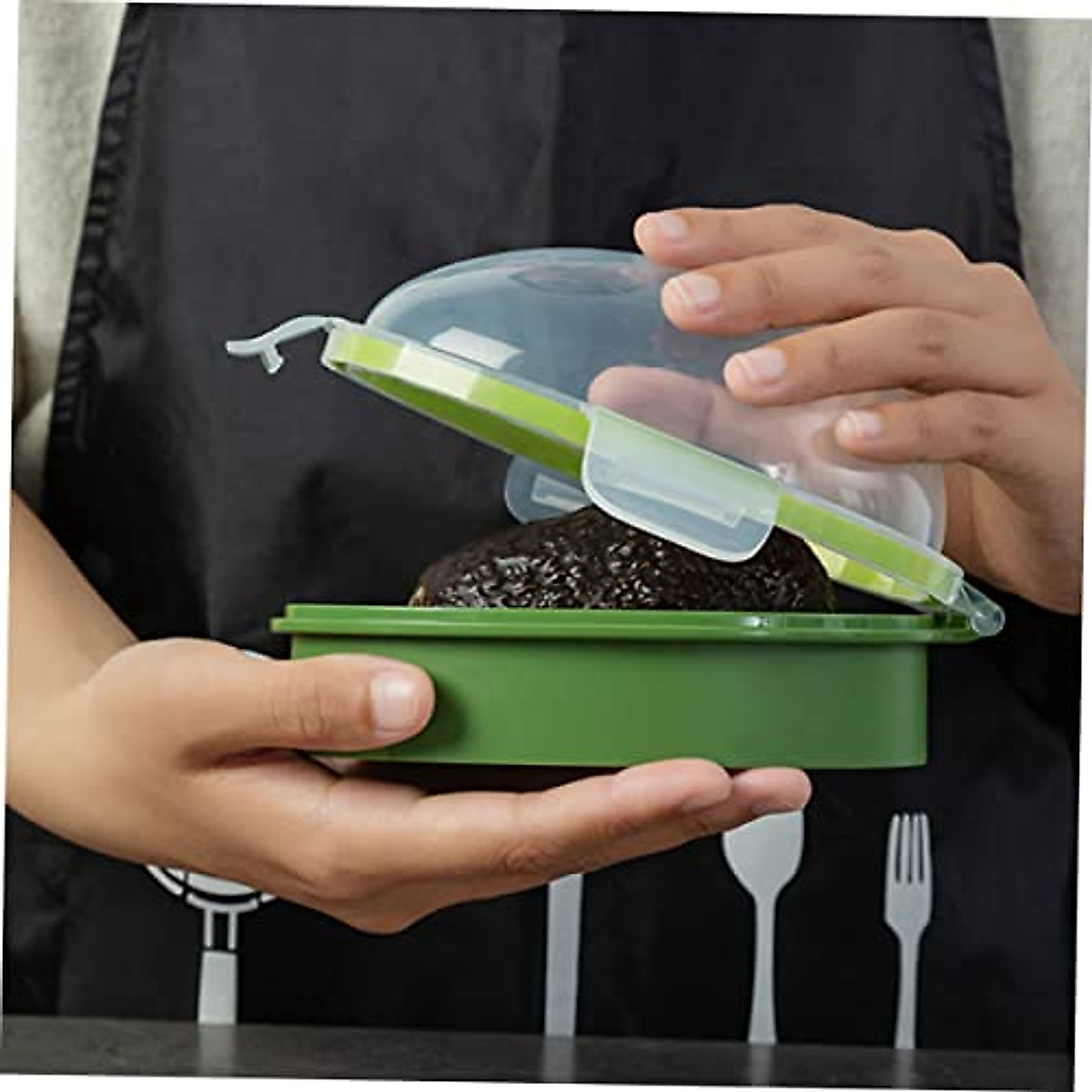 BESTonZON 4 pcs Snap- Avocados Green and Containers Keeper/Stuff Savers Wear-resistant Fruits From for Reusable Airtight Fridge Holder/Saver Lid Food Keeping Organizer Onion Vegetables