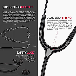 MDF MD One Epoch Lightweight Titanium Stethoscope, Adult, Pediatric, Free-Parts-for-Life, Burgundy Tube, Silver Chestpieces-Headset, MDF777DT17
