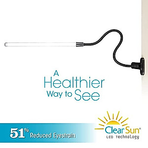 OttLite Easel Clip-On LED Easel Lamp with ClearSun LED Technology - Sturdy Clip Light with On/Off Switch Cord - Adjustable & Flexible Neck for Precise Lighting, Piano, Computer Desks, Shelves & Tables