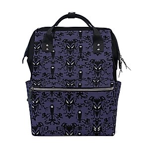 Yonune biikoosii Diaper Bag Backpack with Gothic Halloween Bat Print for Mom/Dad, Wide Open Multi-Function Travel Backpack Nappy Bags
