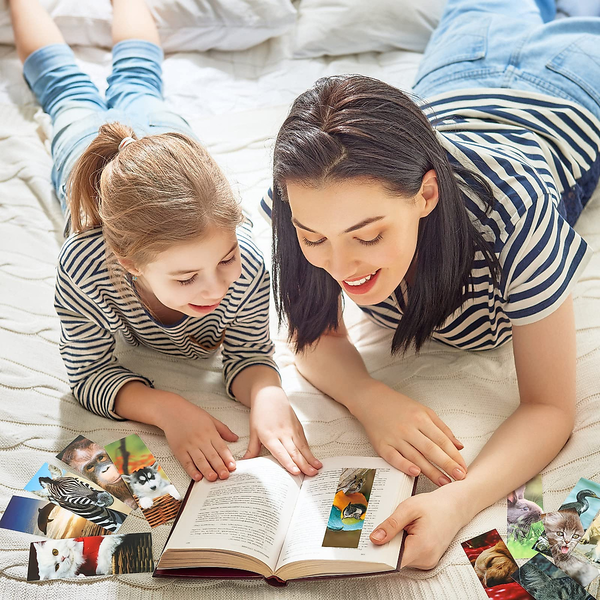 120 Pieces Cool Bookmarks for Kids Inspirational Animal Bookmarks Space Galaxy Sky Bookmarks Adventure Bookmarks for Men Women, Book Marks for Book Lovers Students Reading Gifts (Vivid Animal)