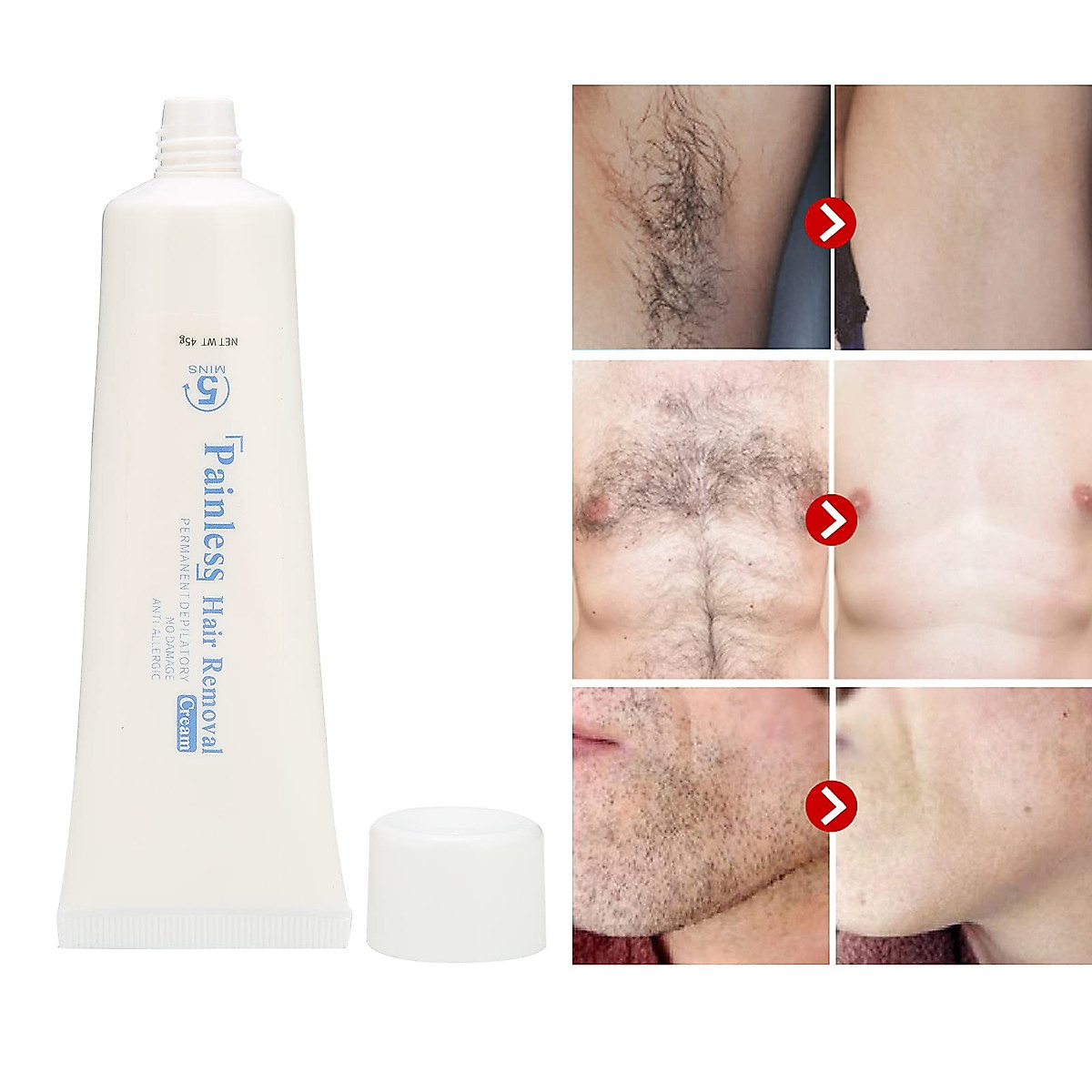 Hair Removal Cream, Painless Non-Irritating Hair Removal Cream For Sensitive Skin Body Hair Removal Cream For Women Men Armpit Leg Depilatory