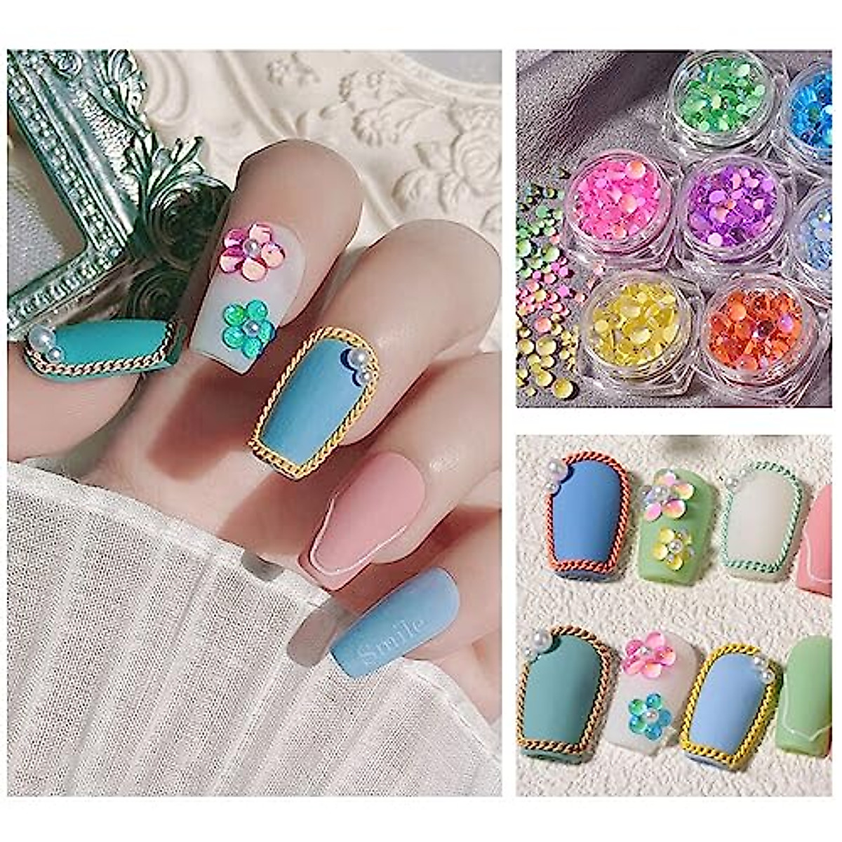 EDFBUYKRS 10PCS Nail Set,Glow in The Dark Glitter Luminous Nail Glitter Chunky Glitter Craft 10 Colors Fluorescent Nail…