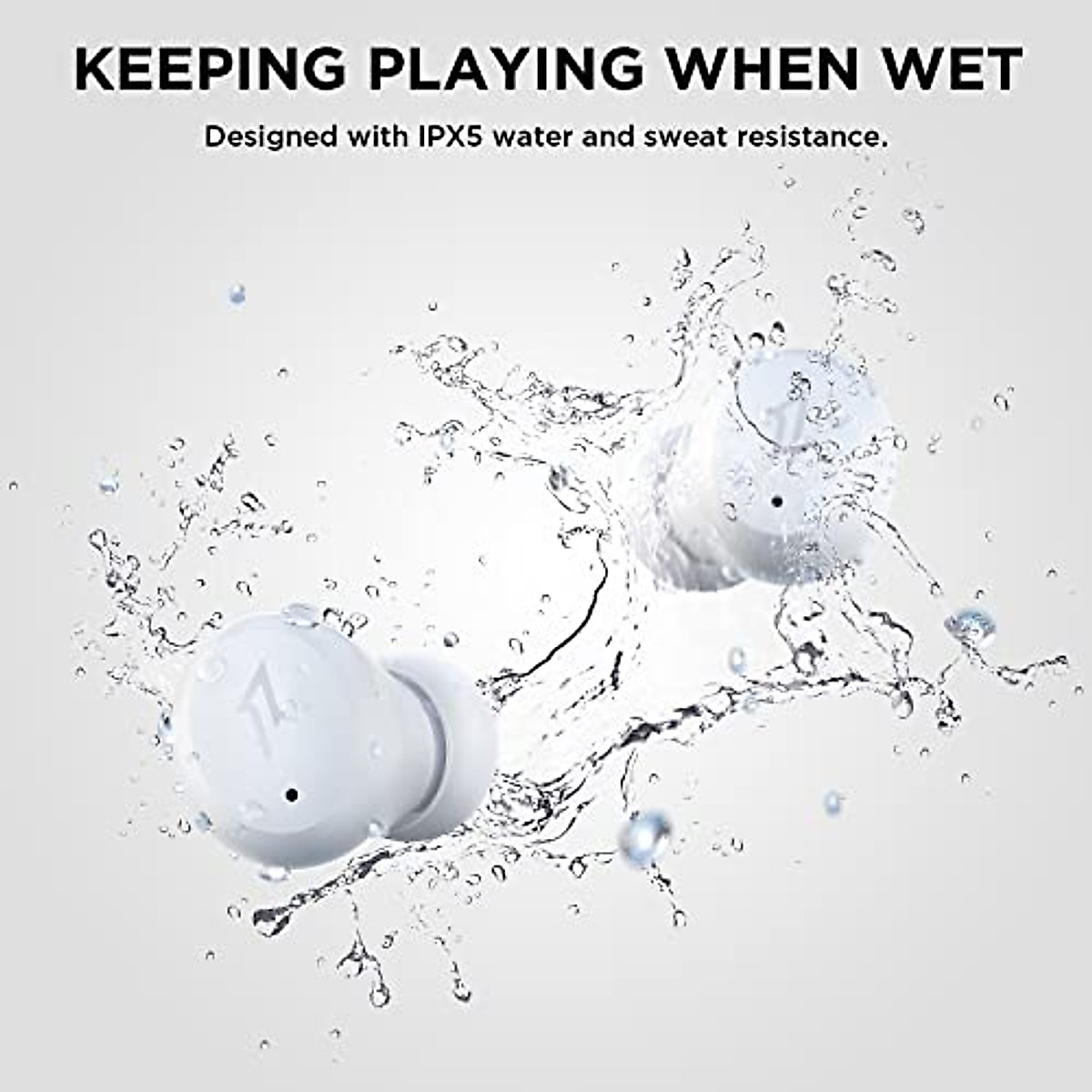 1MORE ComfoBuds Mini Hybrid Active Noise Cancelling Earbuds, in-Ear Headphones with Stereo Sound, Earbuds Wireless Bluetooth 5.2, Clear Calls, Wireless Charging, Soothing Sound, Waterproof, White