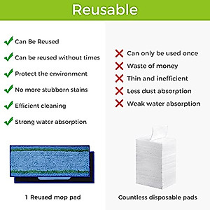 KVLZ Mop Pad Accessories for iRobot Braava Jet m6 Series Ultimate Robot Mop,Upgrade M6 Wet mop mat Washable and Reusable Robot Wet Mopping Pad Replacement Parts(Blue -4 Pack)