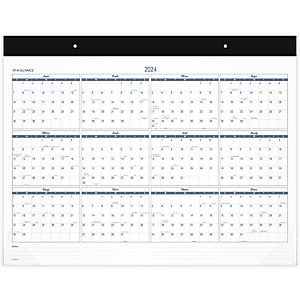 AT-A-GLANCE 2023 Monthly Desk Calendar, Desk Pad, 21-3/4" x 17", Standard, Easy to Read (SKLP2432)