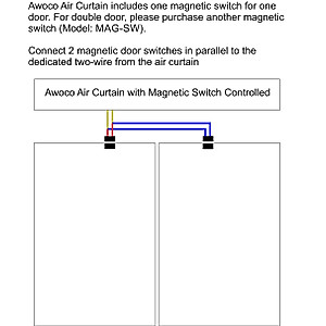 Awoco 12VDC Easy-Install Magnetic Switch for Awoco Magnetic Switch Controlled Air Curtains (White Color)