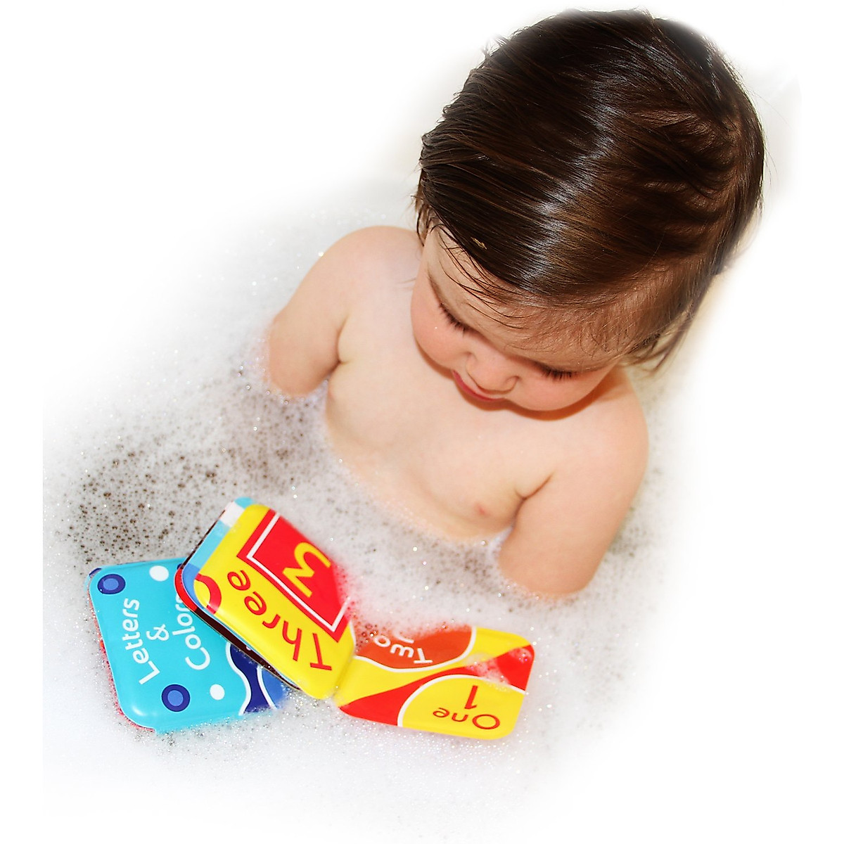 Floating Baby Bath Books Set of 4 - Bath Books for Babies, Infants - Waterproof, Mold-Free Bath Toys for Learning & Early Education (Fruit, Ocean, ABC, Numbers Books)