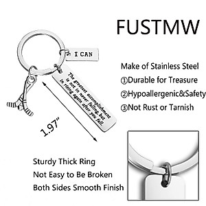 FUSTMW Hockey Gift Ice Hockey Charm Keychain Inspirational Hockey Team Gift Ice Hockey Players Gift for Hockey Moms & Coaches (silver)