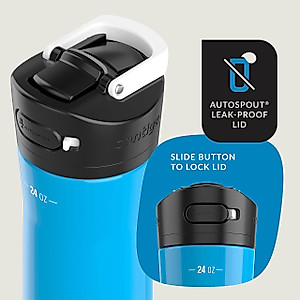 Contigo Ashland Chill Stainless Steel Water Bottle with Leakproof Lid & Straw, Water Bottle with Handle Keeps Drinks Cold for 24hrs & Hot for 6hrs, Great for Travel, School, Work, & More, 24oz