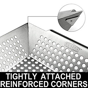 GRILLART Grill Basket Heavy Duty -Large Grill Baskets for Outdoor Grill Vegetables -Stainless Steel Veggie Grilling Basket/Pan - Lasting Grill Vegetable Basket BBQ Grill Accessories, Gifts for Dad Men