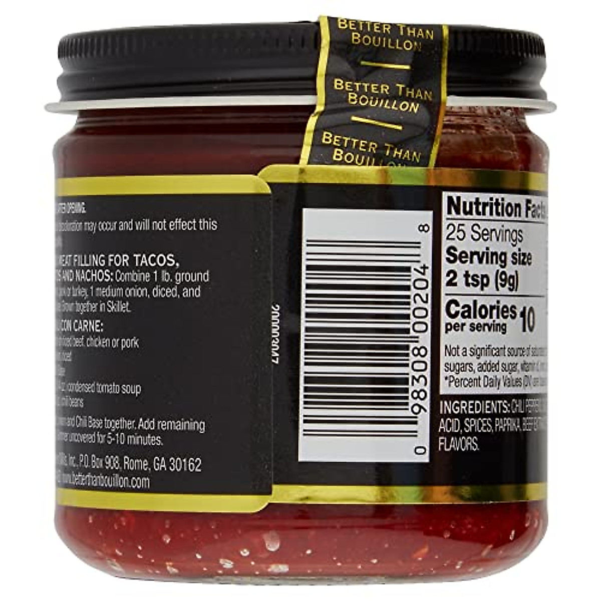 Better Than Bouillon Chili Base, Made from Select Roasted Chili Peppers & Spices, Blendable Base for Added Flavor, 8-Ounce Jar (Pack of 1)