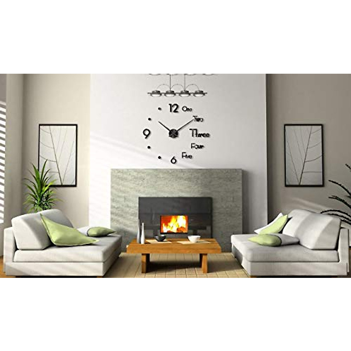Large 3D DIY Wall Clock Frameless Modern Mirror Surface Wall Clock Decor for Living Room Bedroom Home Outdoor Office School Decorations Black