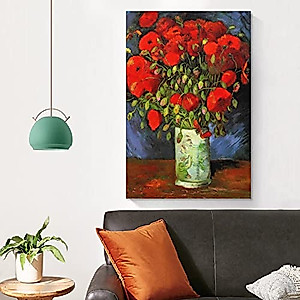 Red Poppies and Daisies 2 by Vincent Van Gogh Post Impressionist Famous Oil Paintings Giclee Canvas Printing Artwork Poster,16x24 inch Unframed,Van Gogh Canvas Wall Art,Wall Art Living Dining Room Bedroom Home Office Bathroom Decor Gifts for Men and Women