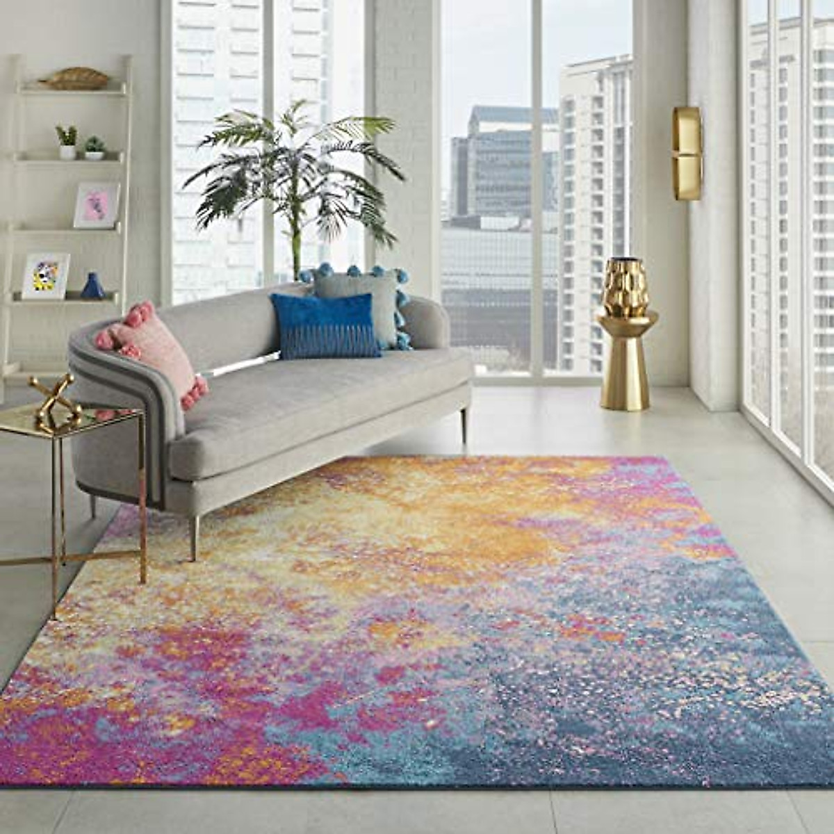 Nourison Passion Bohemian Abstract Sunburst Area Rug, (8' x 10')