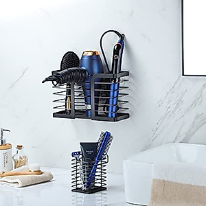 YIGII Hair Tool Organizer Wall Mount + Toilet Paper Holder Stand