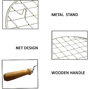 JAGMOR roasting-pans, Stainless Steel Multi-Functional Wire Steaming Cooling and Baking Barbecue Rack, Round Roti Grill, Papad Grill, Roti Jali, Chapati Grill Round (13 inch)