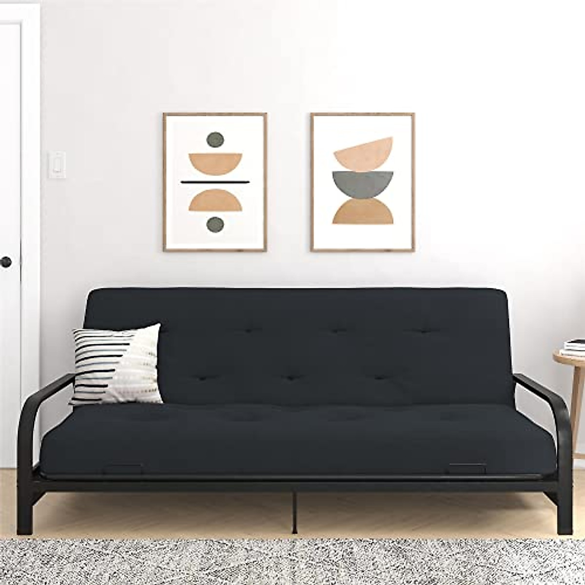 DHP Trule 8-Inch Spring Coil Futon Mattress, Microfiber, Full, Blue Gray