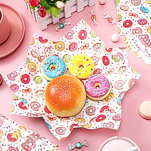 150 Pcs Donut Wax Paper Sheets, 10 x 8 Inch Hamburger Patty Paper, Sandwich Separators Wrap Paper for Home Restaurants Kitchen Baking Summer Party Supplies
