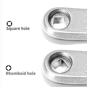 Bicycle Crank Arm, 170mm Bike Crank Leg Left Aluminum Alloy Single Chain Speed Crankset Replacement Accessory for Electric Hybrid Mountain Folding Commuter Road Exercise Repair Square Rhombic Hole