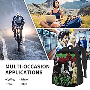 GisjYoHlo Lily The Comedy Munster Backpack Laptop Bag College 3D Print Shoulders Daypack Basic Unisex Lightweight Backpack for Boy&Girl&Men&Women with Bottle Side Pockets