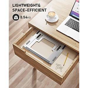 ACEMAGIC Laptop Stand, Aluminum Computer Riser, Ergonomic Laptops Elevator for Desk, Metal Holder Compatible with Notebook Computer Under 17.3 Inches, Silver