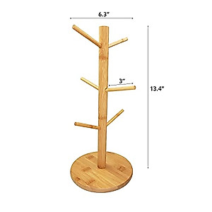 12 inch Wood Scrunchie Holder Organizer Stand Coffee Mug Holder Jewelry Display Stand Hair Ties Hair Band Holder Coffee Cup Holder Tree Rack Stand