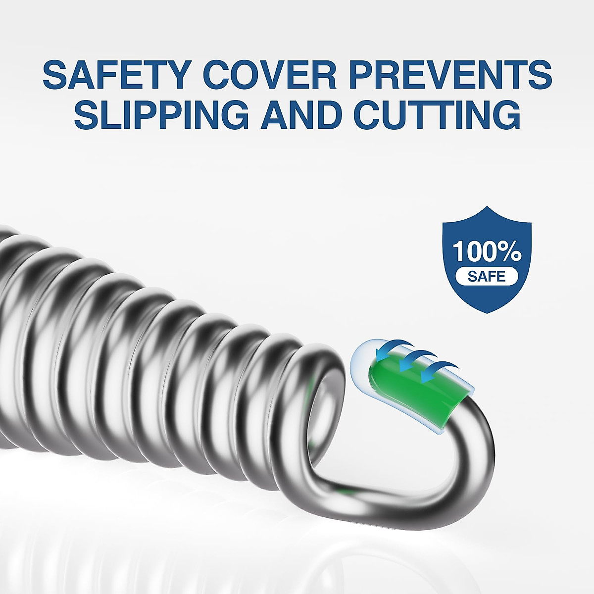 UEAKPIC 2 Pack Porch Swing Springs Heavy Duty - 1400Lbs,304 Stainless Steel Extension Spring for Hammock,Sunshade,Boxing Bag,Hanging Chair,Gym- Silver