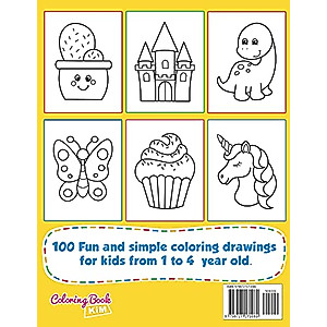 Simple & Big Coloring Book for Toddler: 100 Easy And Fun Coloring Pages For Kids, Preschool and Kindergarten