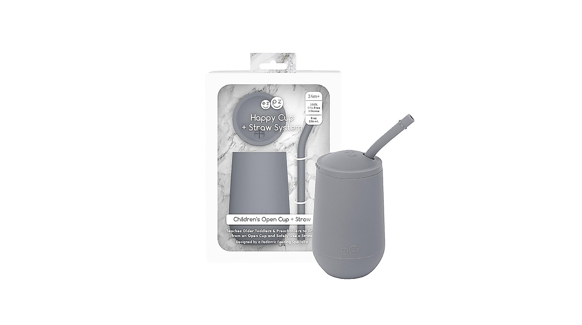 ezpz Happy Cup + Straw System for Toddlers - 8 oz