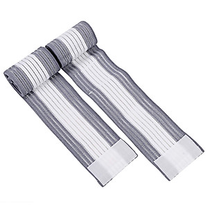 Ankle Support Brace for Men Women Adjustable Strap for Arch Support Breathable Ankle Protector Foot Brace with Compression Wraps Elastic Arch Sleeves for Protection Sprained Sports Gray-White 2 Pcs