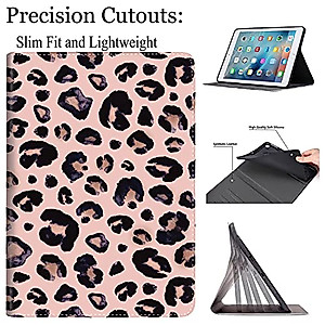 Case for New iPad Mini 6 2021 (6th Generation), Multi-Angle View Adjustable Stand Auto Wake/Slee for iPad Mini 6th Gen 8.3 Inch , Cowhide Skin Leopard Brown Cow