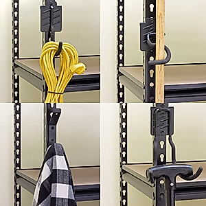 Wallmaster Shelving Hook Organizer Kit,7 Pcs Adjustable Boltless Steel Storage Hanging Accessories for Rack,Garage Tool System Heavy Duty for Ropes,Utility,Bulk Items and More Equipment