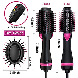 Hair Dryer Brush Blow Dryer Brush in One, Professional Hot Air Brush 4 in 1 One Step Hair Dryer and Styler Volumizer with Negative Ion for Drying, Straightening, Curling, Salon for All Hair Types