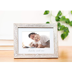 Pearhead Daddy and Me Baby Picture Frame, Gender-Neutral Dad and Baby Picture Frame, Baby Girl or Baby Boy Nursery Décor, 4" x 6" Photo Insert, Wood