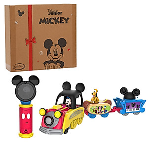 Disney Junior Mickey Mouse Funhouse Light the Way Train, Musical Toy Train Set with Controller, Preschool