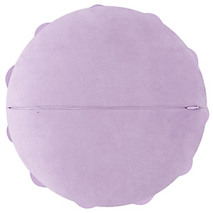 JWH Hand Crafted Flower Throw Pillow Cover Decorative Floral Pillow Case Round Cushion Stereo Pillowcase for Bedroom Bed Couch Living Room 14 Inch Purple Lilac