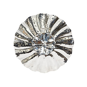 Deco 79 Stainless Steel Plate Wall Decor with Hammered Designs, Set of 3 17", 14", 11"W, Silver