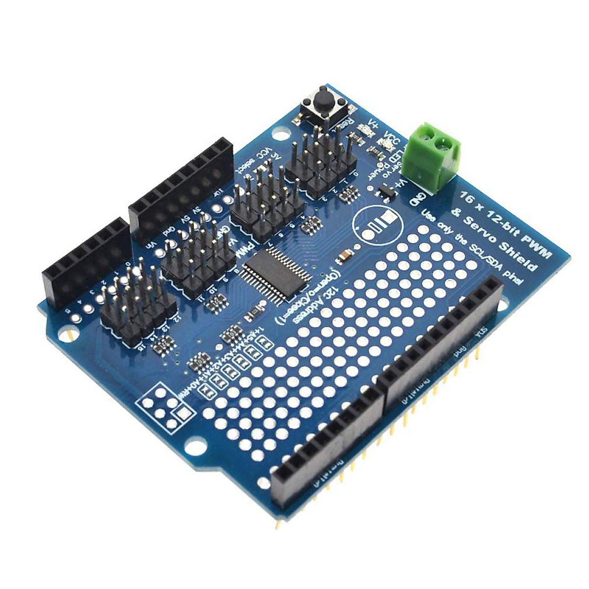 HiLetgo PCA9685 Servo Shield PCA9685 16 Channel 12-bit PWM Servo Driver Shield I2C Interface for Arduino