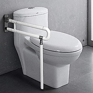 Nisorpa Foldable Toilet Grab Bar Flip Up Stainless Steel Shower Handrail Handicap Grab Bars Rails Anti Slip Grab Bar with Leg Bath Grab Bar Arm Hand Grip Safety Handrails for Elderly Disabled Pregnant