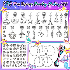Palonu Charm Bracelet Making Kit,170 pcs Jewelry Making Kit Crafts for Kids Ages 8-12, Beads Toys DIY Craft Gift Set for Teens Girls 8 9 10 11 12 Years Old