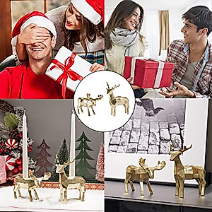 Candle Holder Aesthetic Room Decor - Christmas Set of 2 Origami Candle Holders,Resin Reindeer Candlestick,Xmas Reindeer Table Decoration for Holiday/Wedding/Housewarming