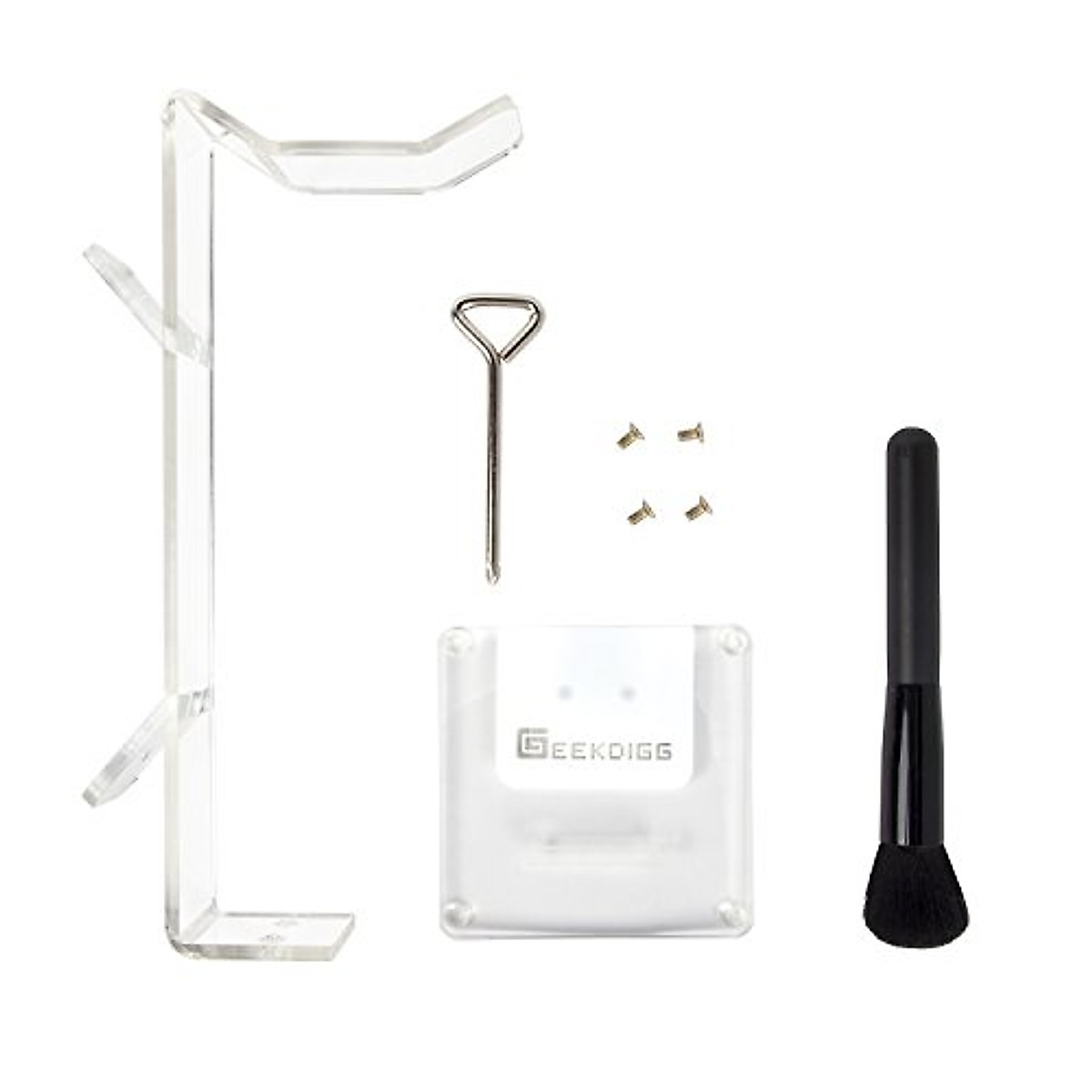 GeekDigg Headphone Stand Gaming Headset Holder For Desk Cable Organizer & Cellphone Stand for All Headphones Size headphone Holder Set for Gaming PC Accessories Gaming Station Transparent