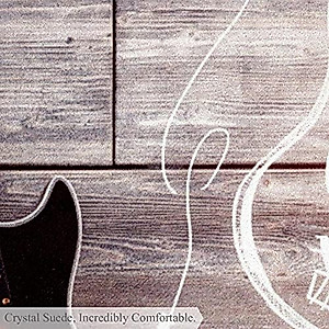 Niaocpwy Guitar with Bright Sketch in Wooden Interior Non Slip Round Rug Pads for Bedroom Bathroom Kitchen Teen’s Room Decor for Girls Boys Floor Mat Study Chair Pad Area Rug 3.3'