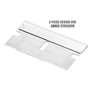 OEMTOOLS 25181 Razor Blades, 100 Pack, Steel Safety Box Cutter Replacement Blades, Removes Paint and Decals, Cuts Boxes and Cords, Fits Most Utility Knives