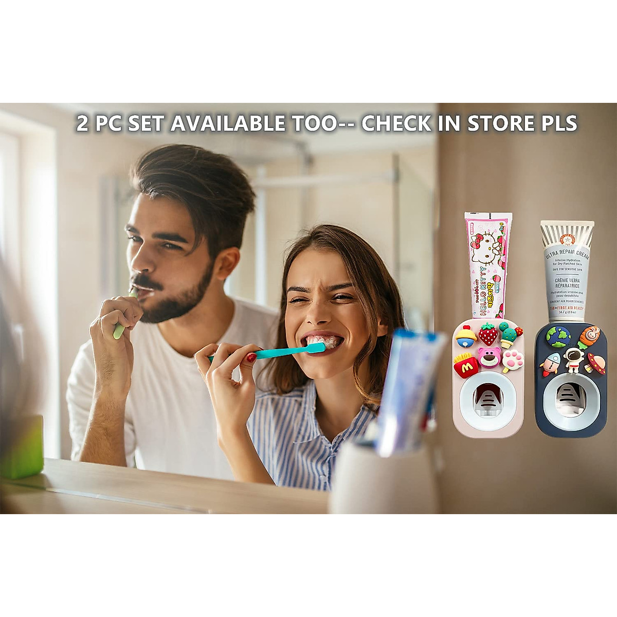 Automatic Toothpaste Dispenser Wall Mounted for Bathroom,Toothpaste Squeezer for Kids & Family Shower by Mr. Thumbs (1pc,Astronaut)