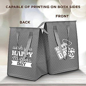 Discount Promos Custom Zipper Insulated Lunch Tote Bags Set of 50, Grey, Unisex